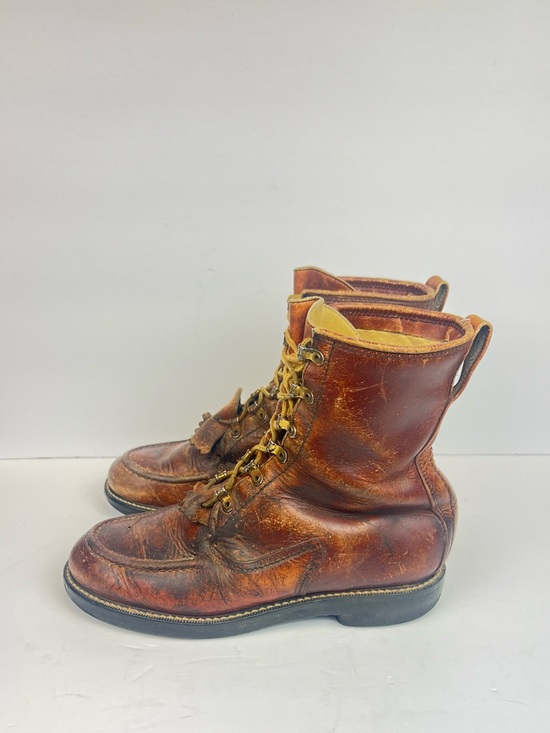 Source Unknown | Shoes | Vintage Boots Size 8 E Brown Leather Lace Up ...